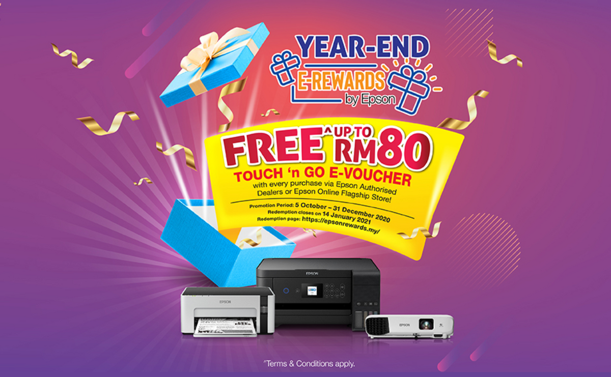 Epson Year End E-Rewards ! Get Touch 'n' Go E-Voucher with purchase of