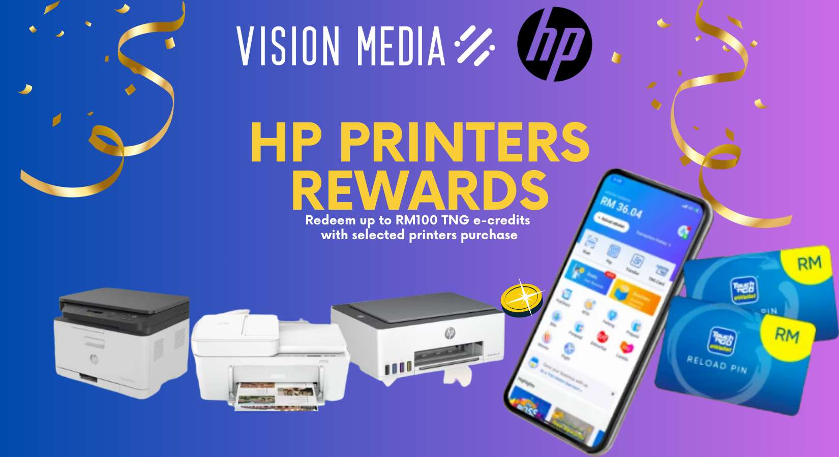 HP Printers Rewards - Get Rewarded with TnG eWallet Credit