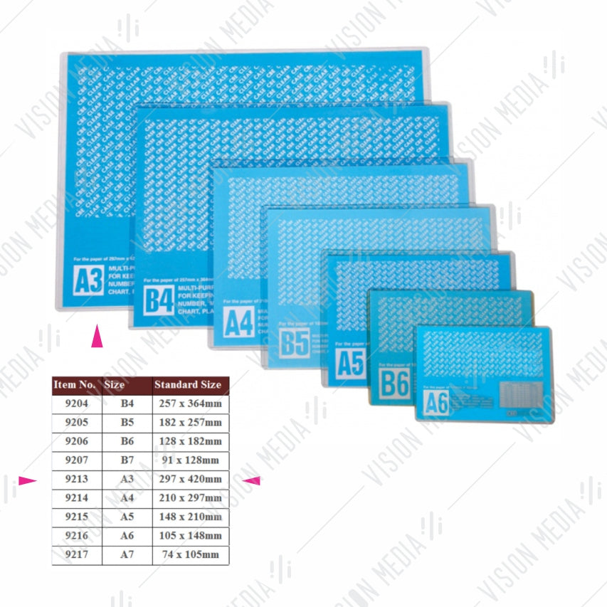 HARD PVC CLEAR CASE (A3 SIZE) (297X420MM) (9213) | Vision Media Supplies