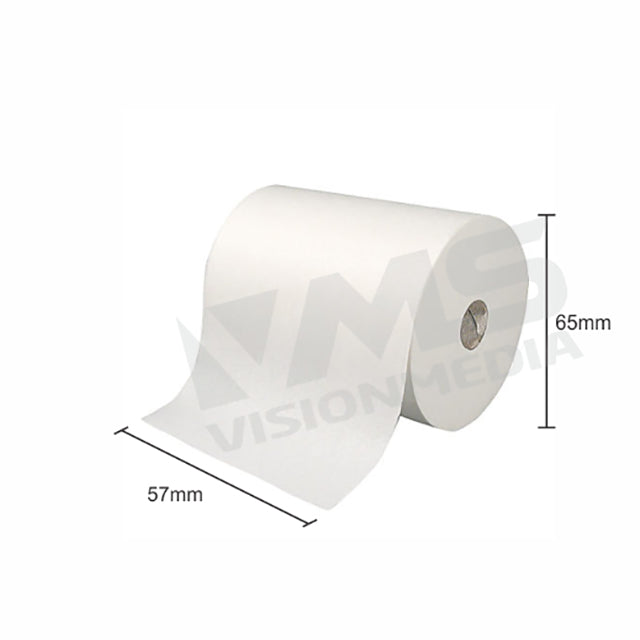 HIGH WHITE ROLL 57 X 65 X 12 (MM) | Vision Media Supplies