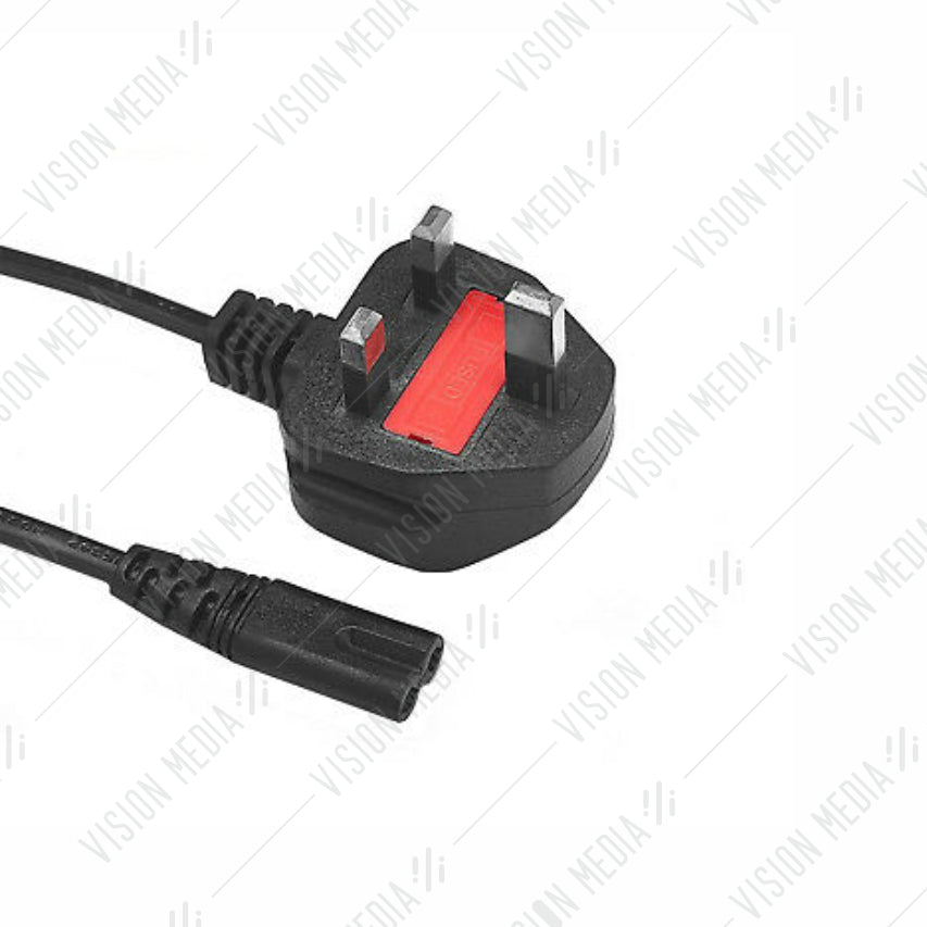 UK 3 PIN TO IEC C7 AC POWER CORD (1.5M) | Vision Media Supplies