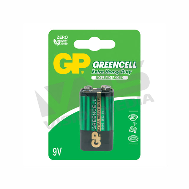 GP GREENCELL BATTERY HEAVY DUTY 9V | Vision Media Supplies