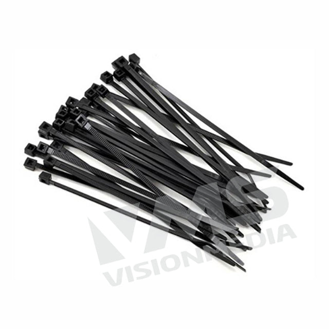 CABLE TIE 4" (100MM) BLACK (100 PCS / PACK) | Vision Media Supplies