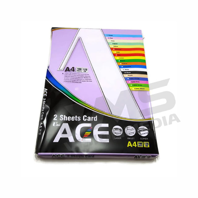 UNI ACE 120GSM A4 SIZE COLOUR PAPER (100 SHEETS) | Vision Media Supplies