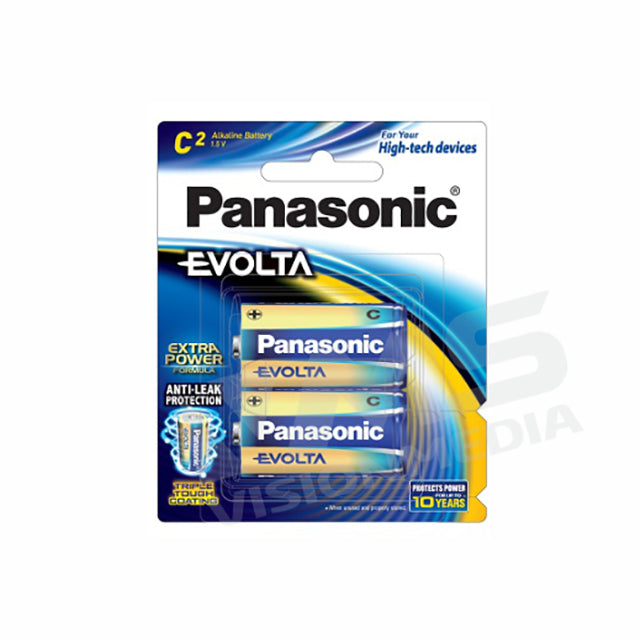 PANASONIC EVOLTA ALKALINE C BATTERY (2PC/PACK) | Vision Media Supplies