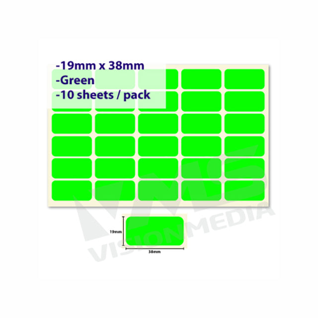 LABEL STICKER 19MM X 38MM | Vision Media Supplies