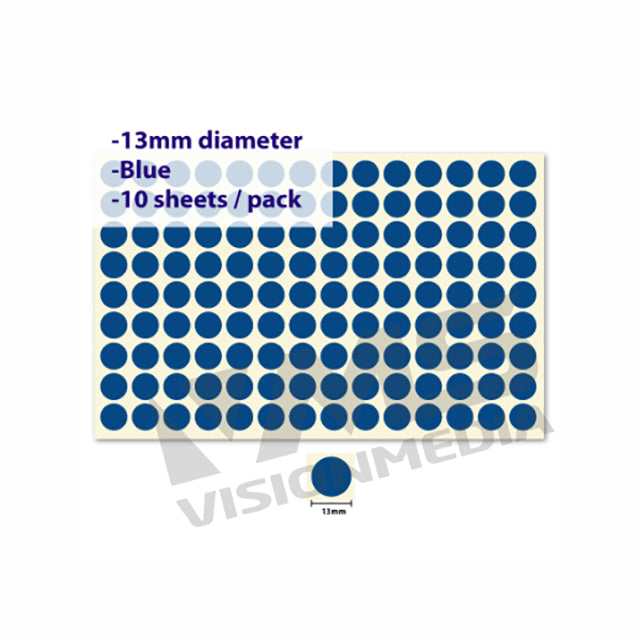 LABEL STICKER ROUND 13MM | Vision Media Supplies
